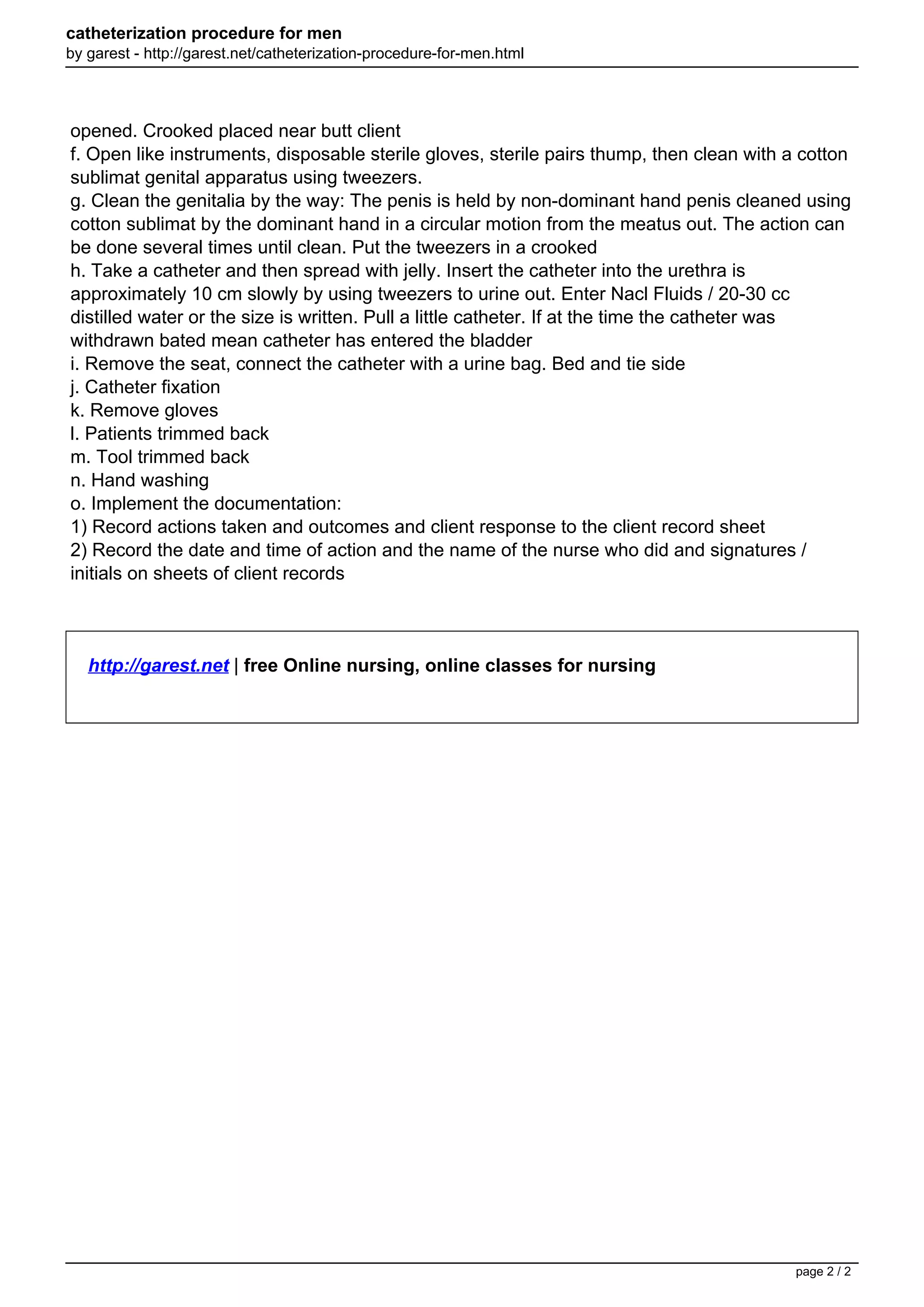 Catheterization procedure for_men | PDF