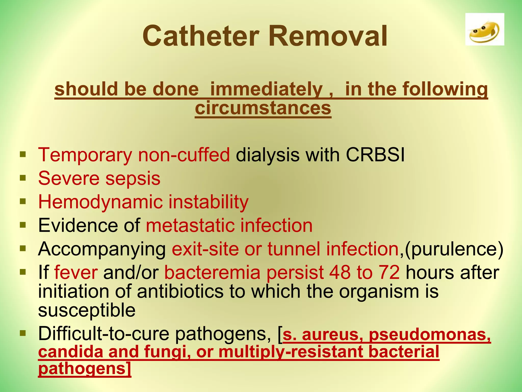 Catheter related infections- DR Nadia Mohsen | PPTX