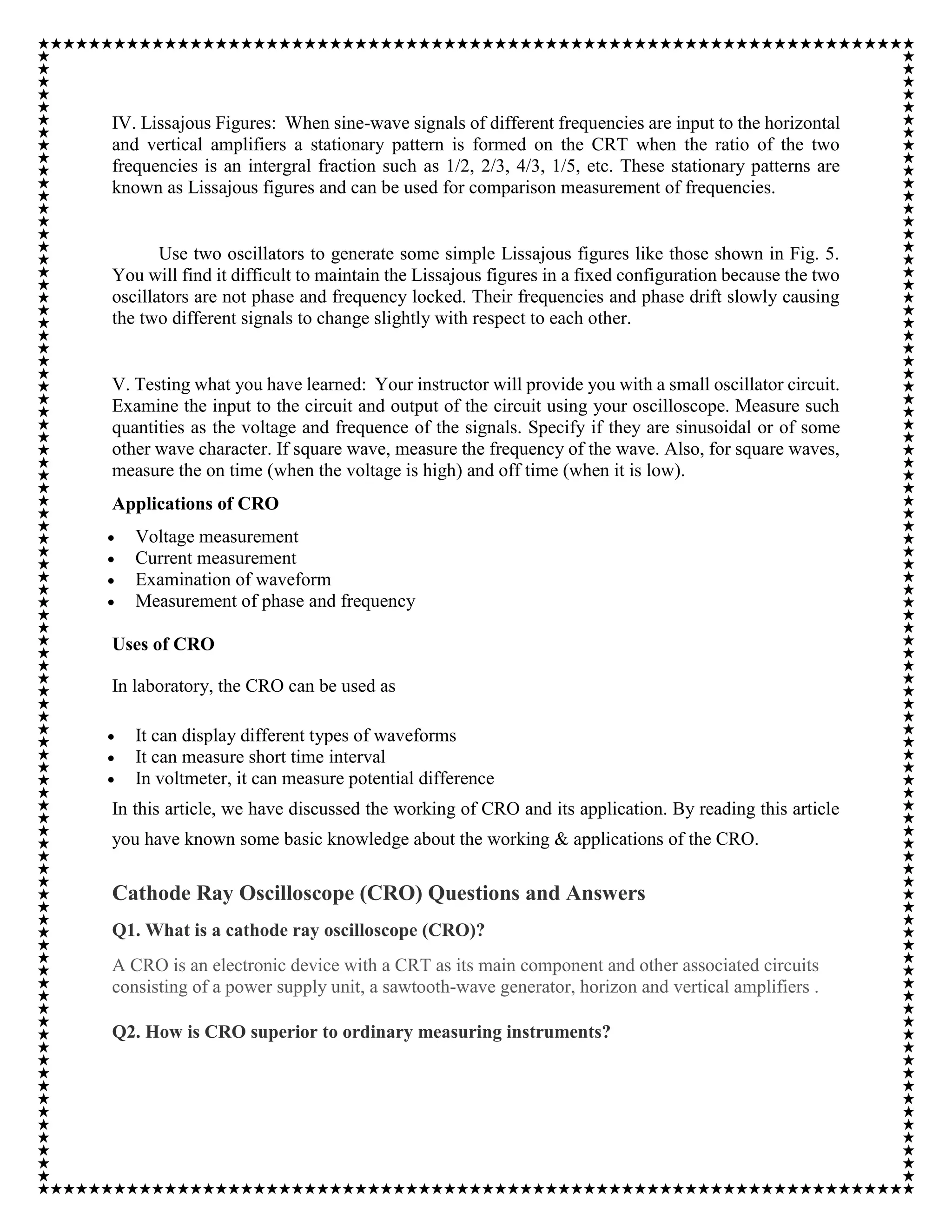 Cathode ray oscilloscope | PDF
