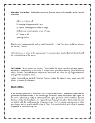 Cathode ray oscilloscope | PDF