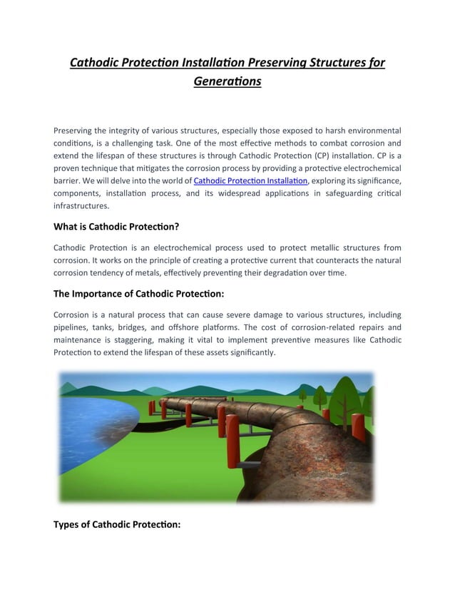 Cathodic Protection Installation Preserving Structures for Generations ...