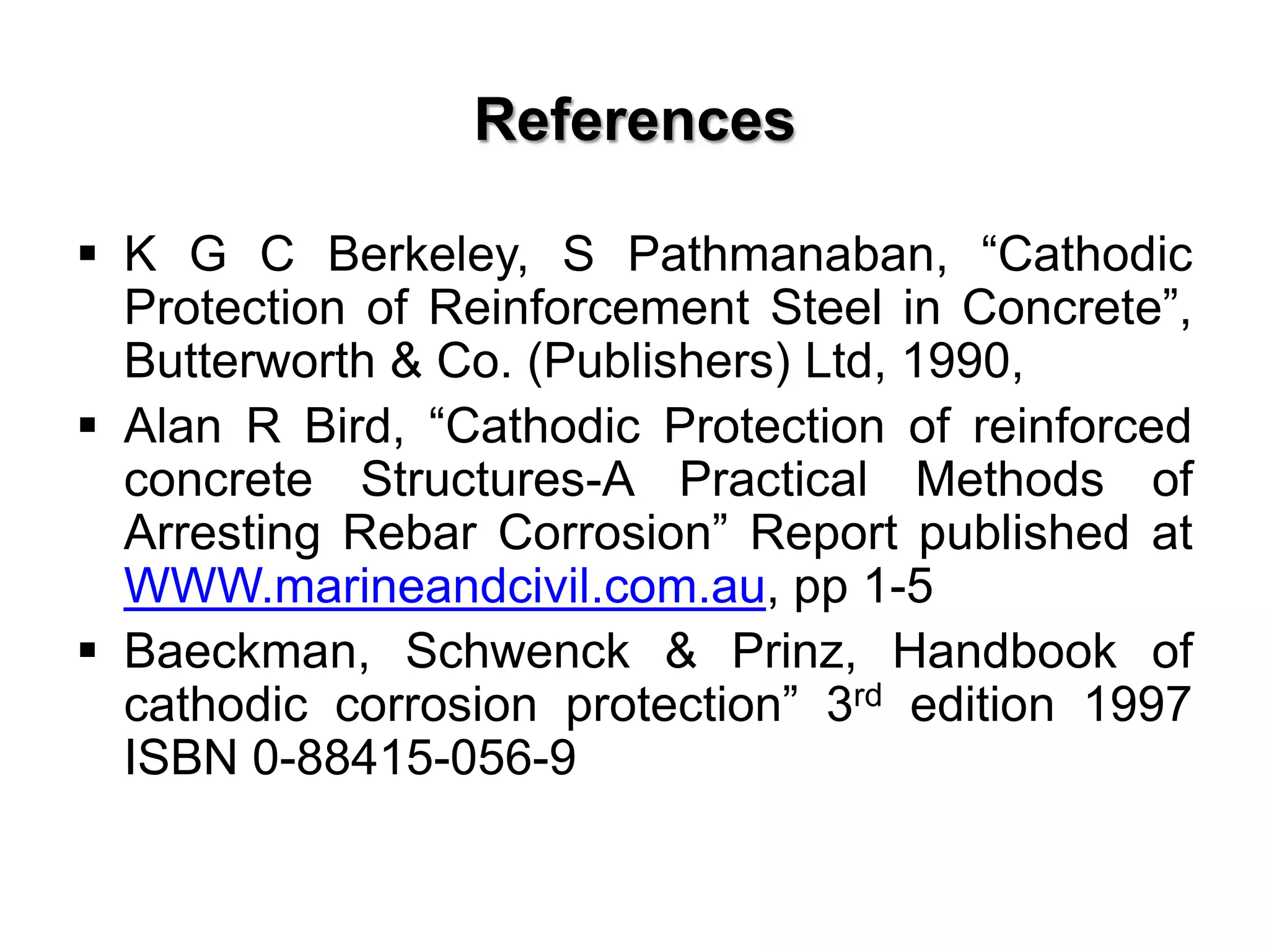 Cathodic protection of reinforced concrete structures | PPTX