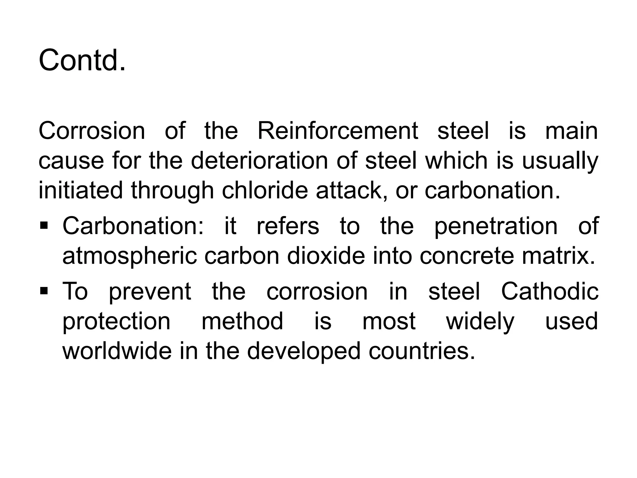 Cathodic protection of reinforced concrete structures | PPTX
