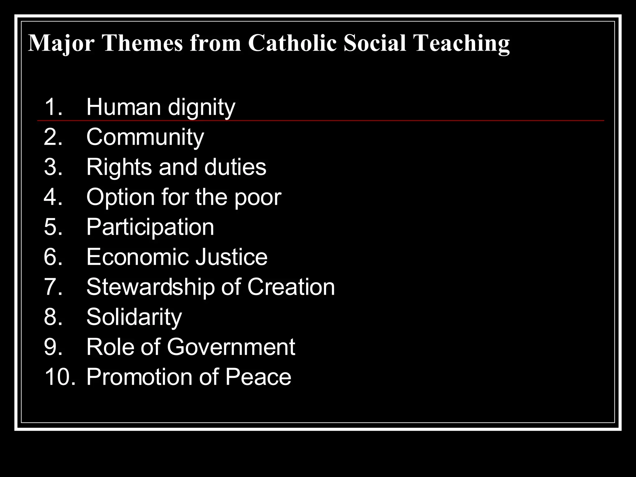 Catholic Social Teaching Ppt