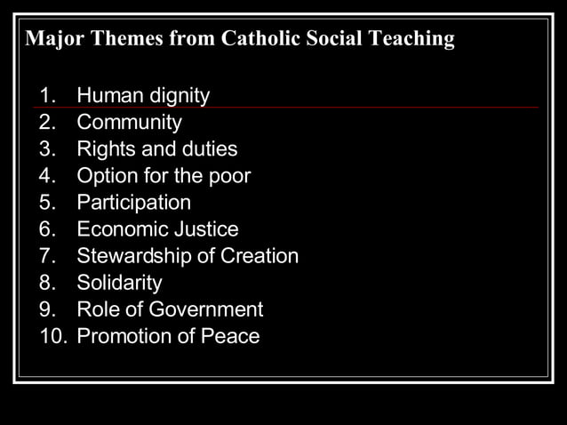 Catholic Social Teaching Ppt | PPT