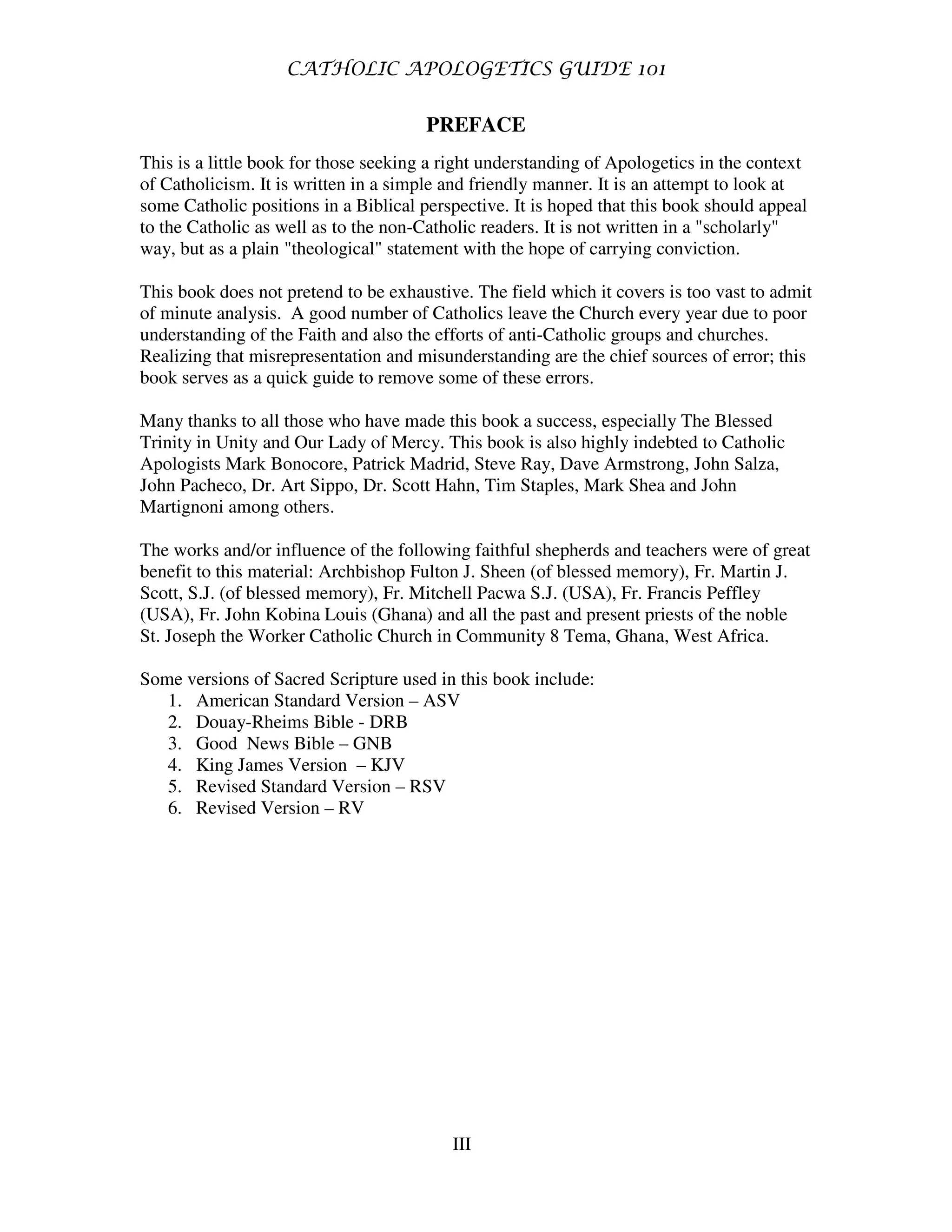 Catholic Apologetics Guide 101 | PDF