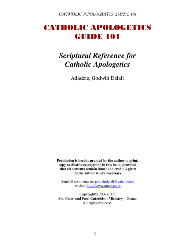Catholic Apologetics Guide 101 | PDF
