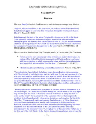 Catholic Apologetics Guide 101 | PDF