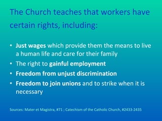 Catholic Social Teaching Dignity Of The Worker | PPT