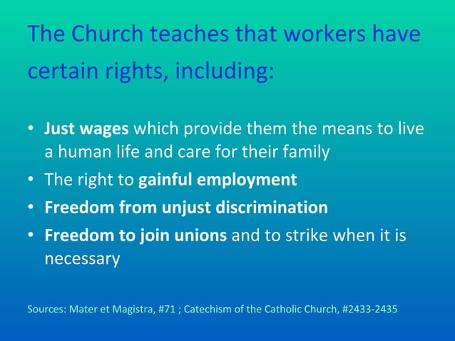 Catholic Social Teaching Dignity Of The Worker | PPT | Business ...