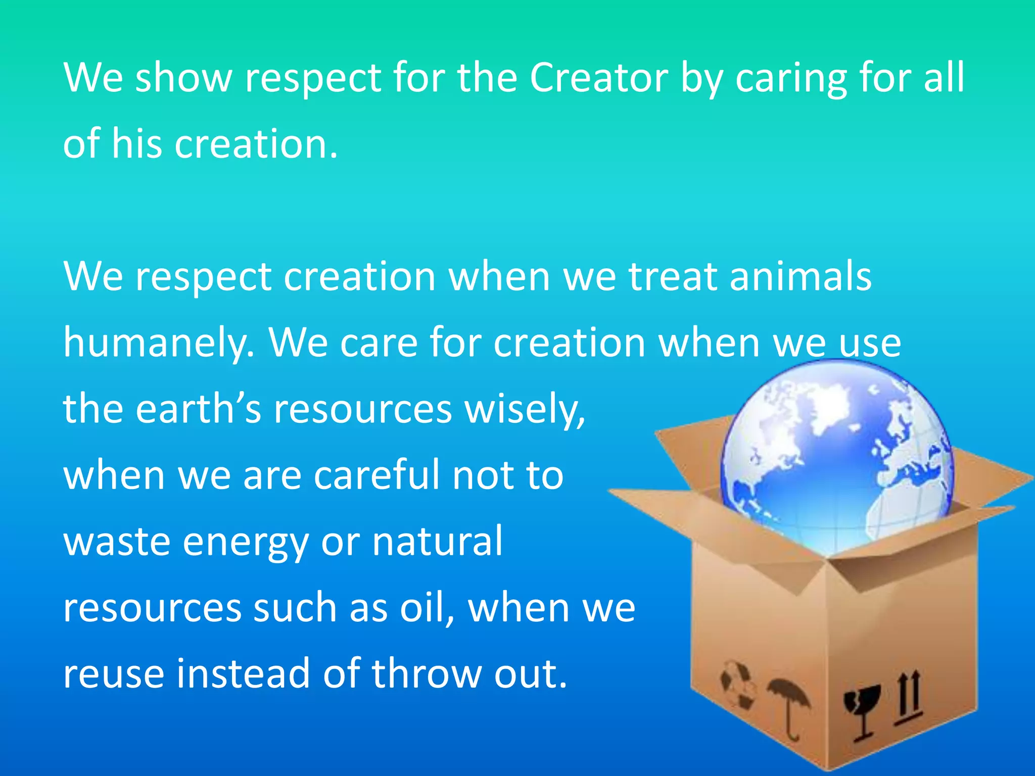 Catholic Social Teaching Good Stewardship Of Creation | PPTX