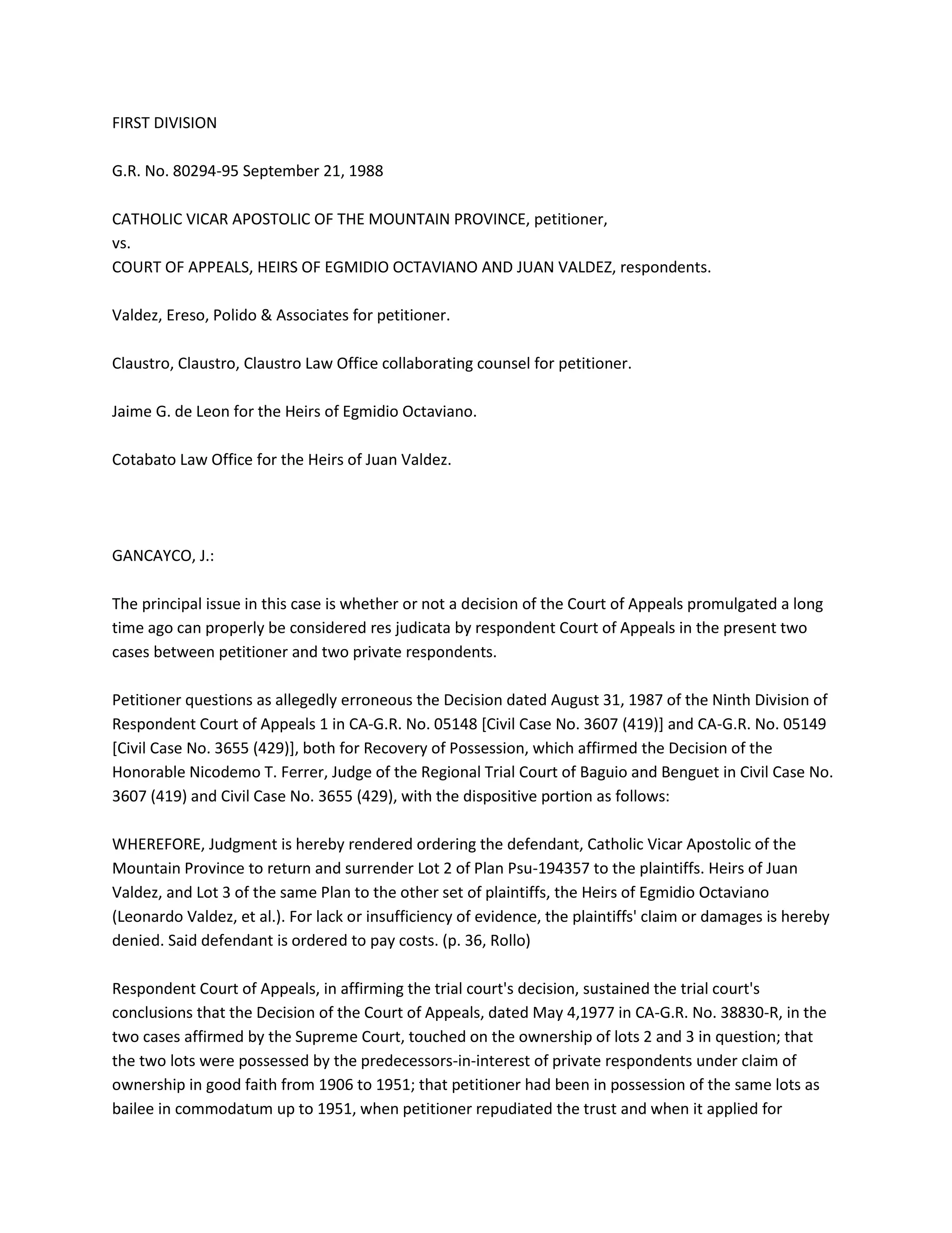 Catholic vicar vs ca | DOCX
