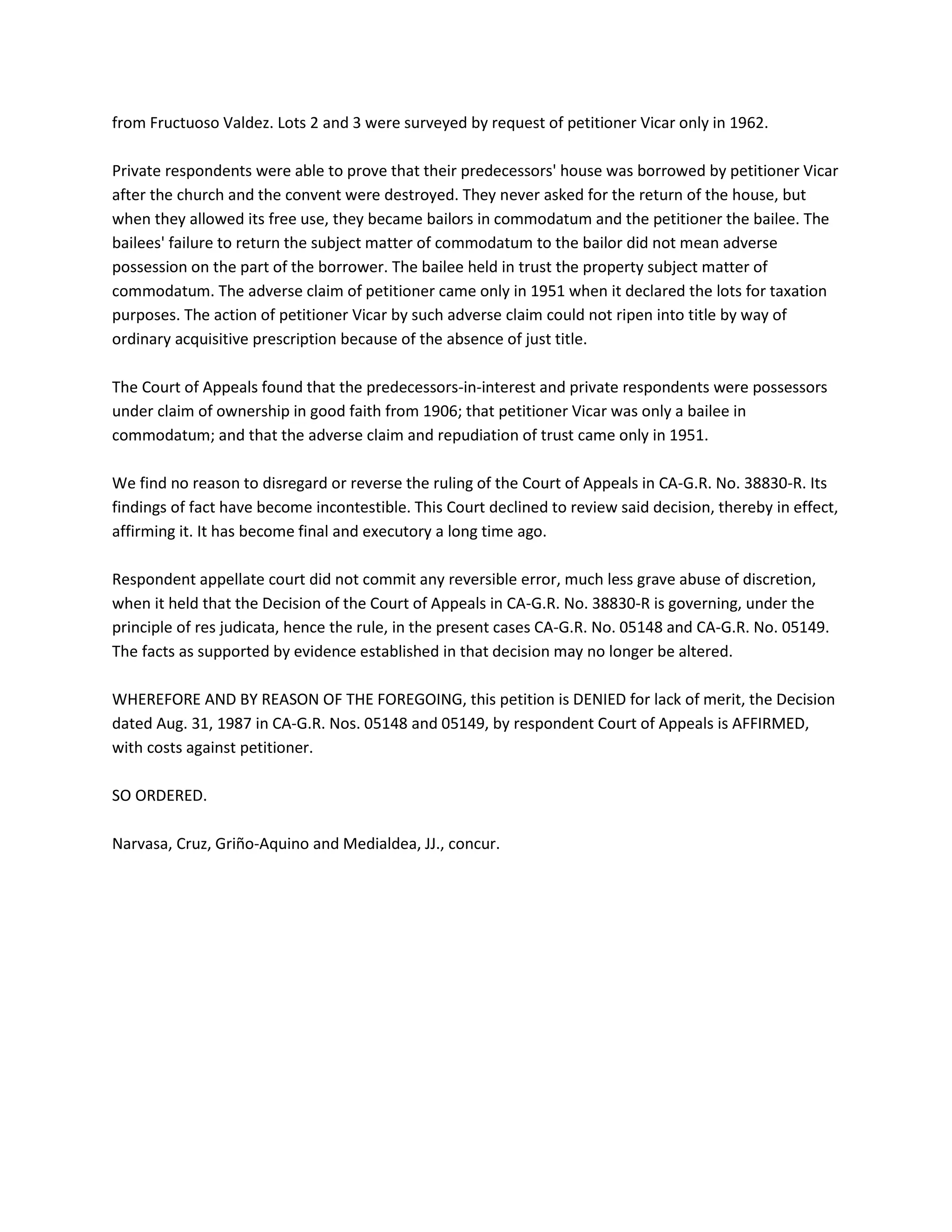 Catholic vicar vs ca | DOCX