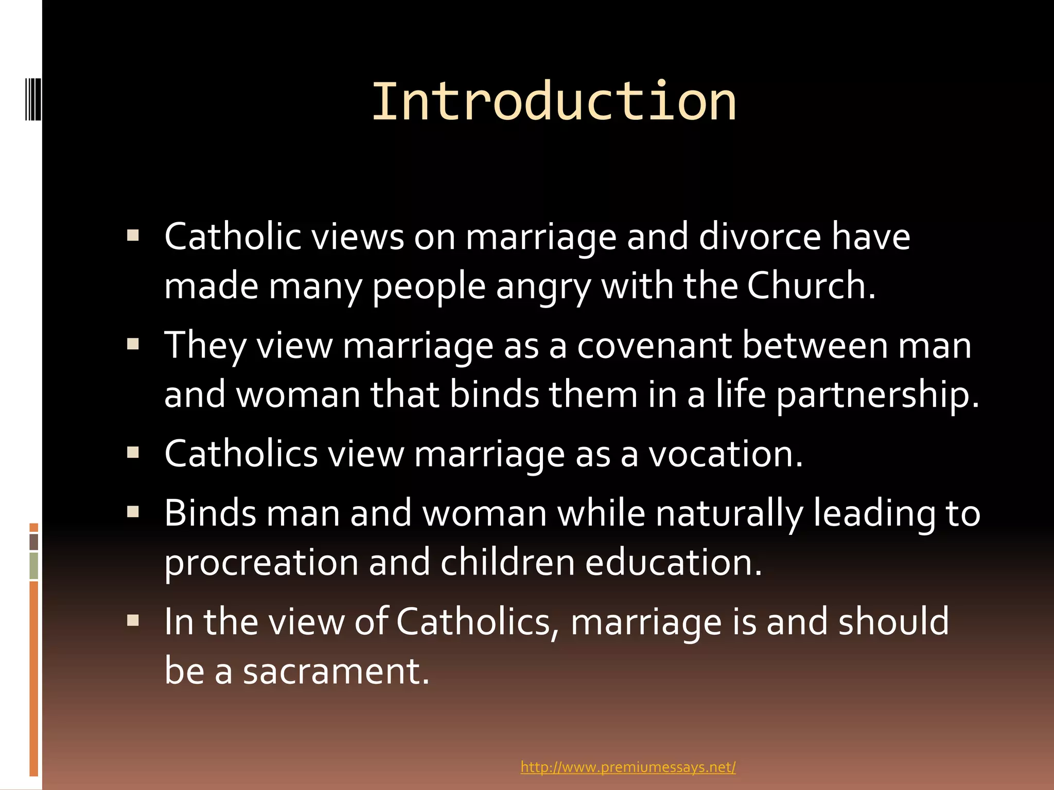 Catholic views on marriage and divorce | PPT
