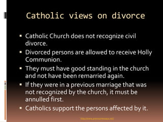 Catholic views on marriage and divorce | PPTX