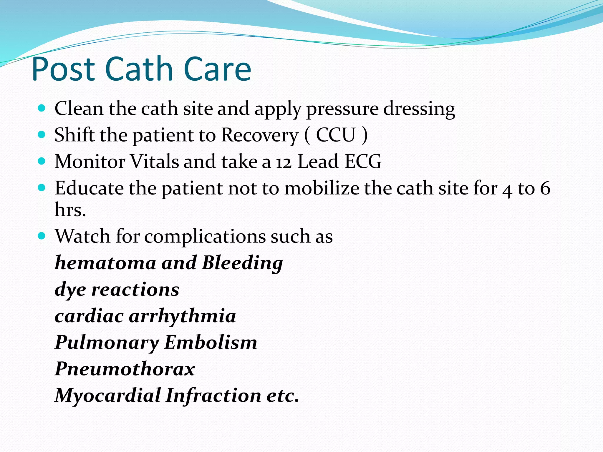 catheterization laboratory procedure | PPTX