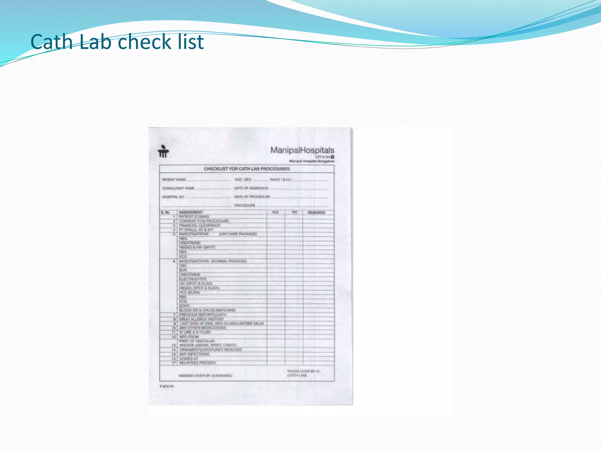 catheterization laboratory procedure | PPTX