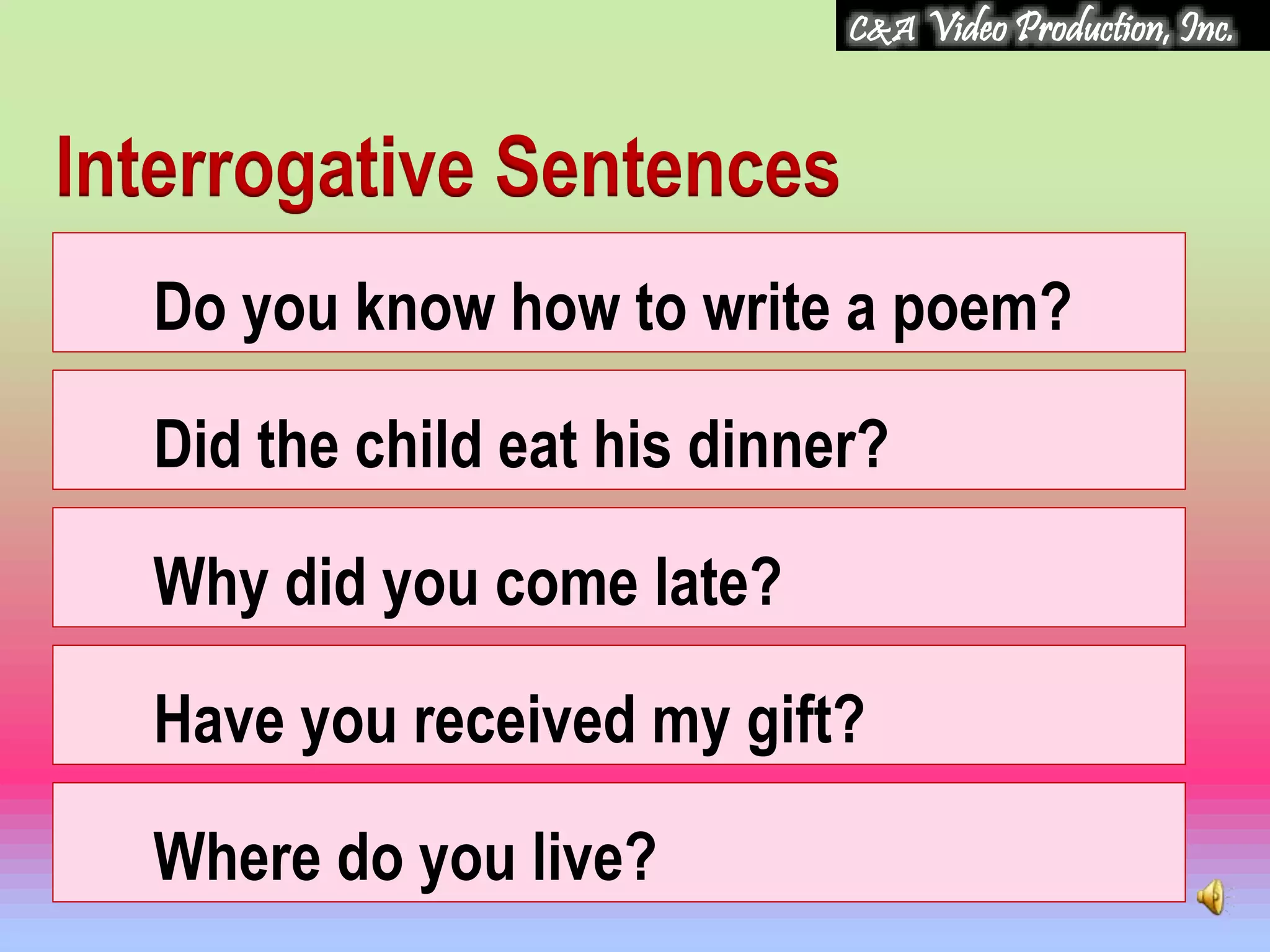 Types of Sentences | PPSX