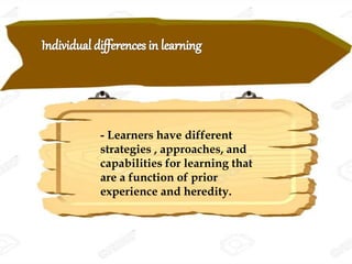 Learner-Centered Psychological Principles (Individual Differences ...