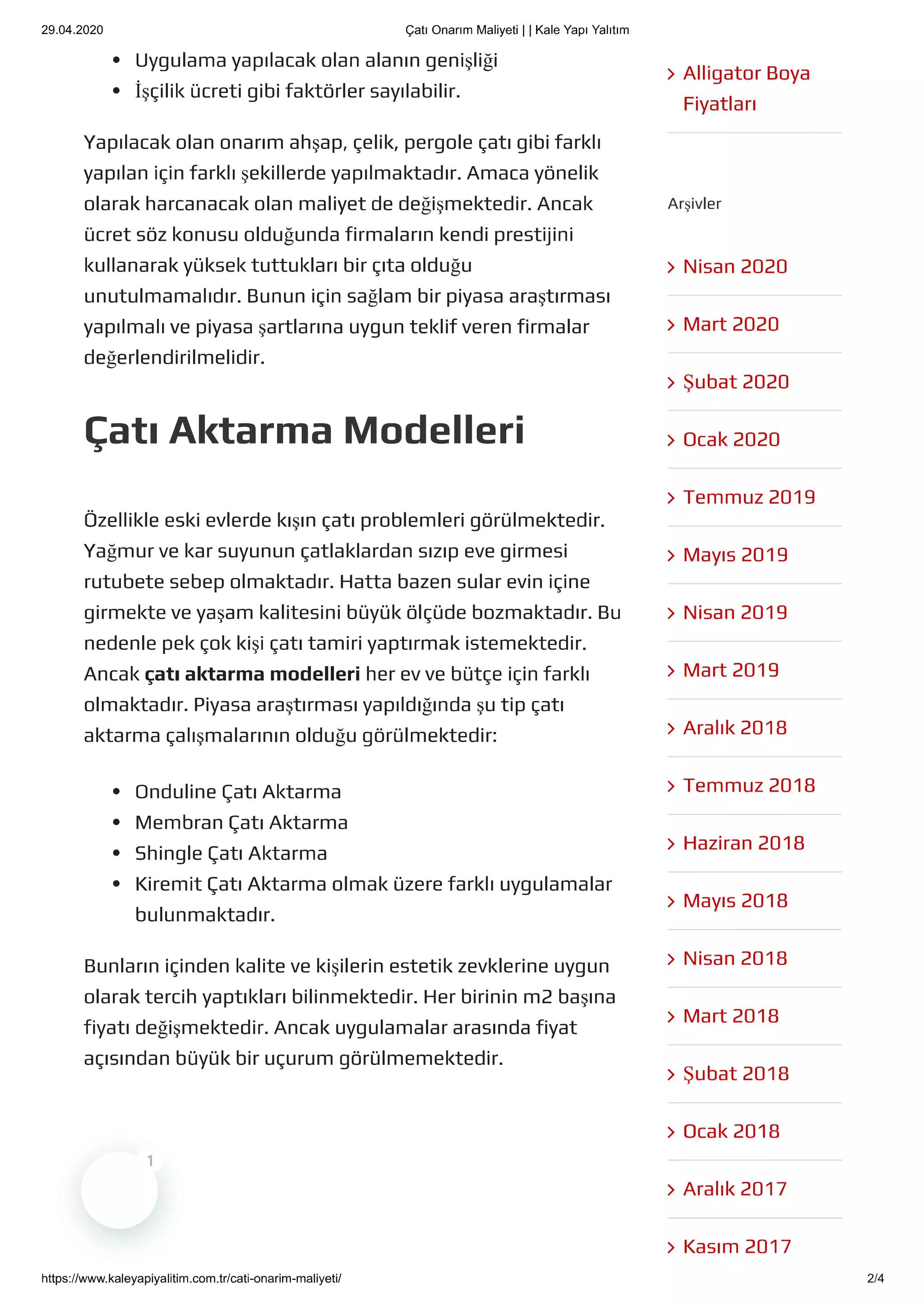 Cati onarim-maliyeti | PDF