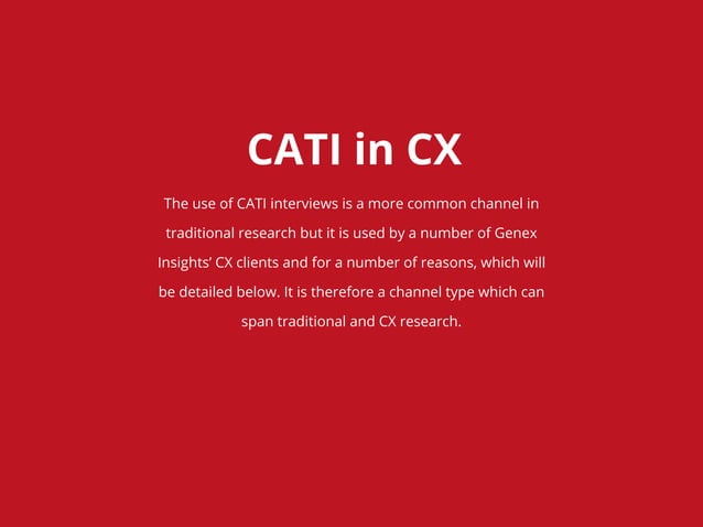 CATI surveys in a CX environment | PDF | Technology & Computing