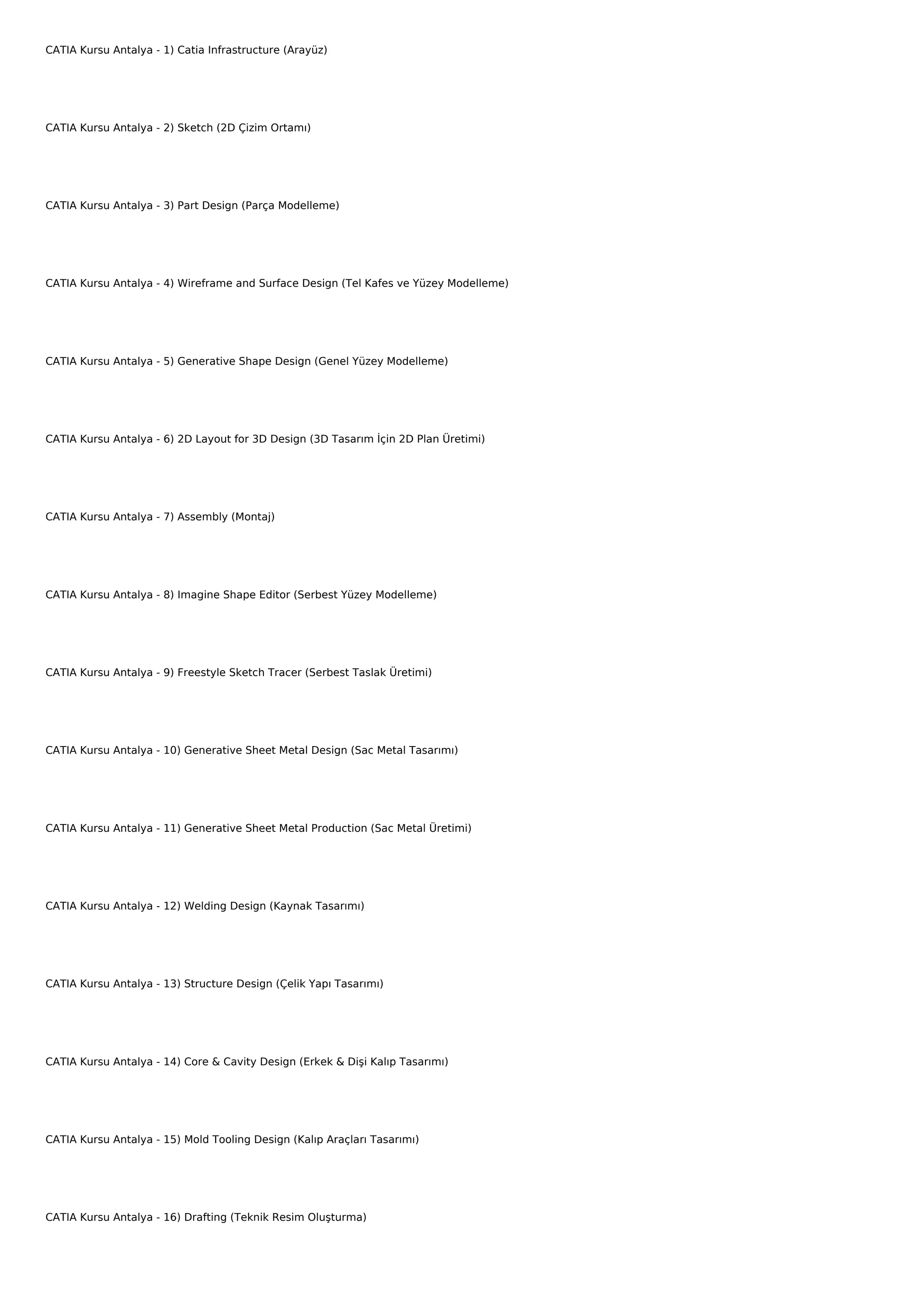Catia kursu-antalya | PDF