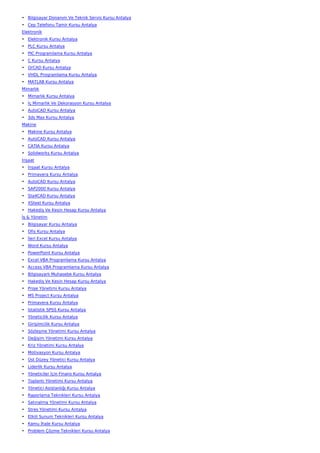 Catia kursu-antalya | PDF