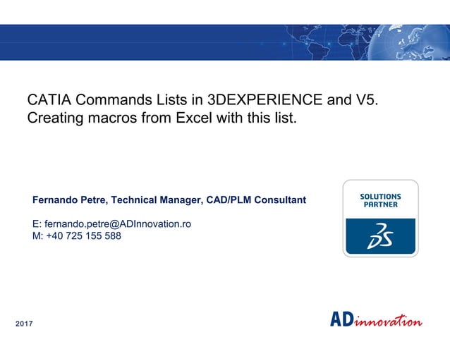CATIA Commands Lists in 3DEXPERIENCE and V5 | PPT | Operating Systems | Computer Software and ...