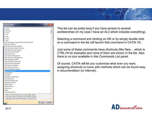 CATIA Commands Lists in 3DEXPERIENCE and V5 | PPT | Operating Systems | Computer Software and ...