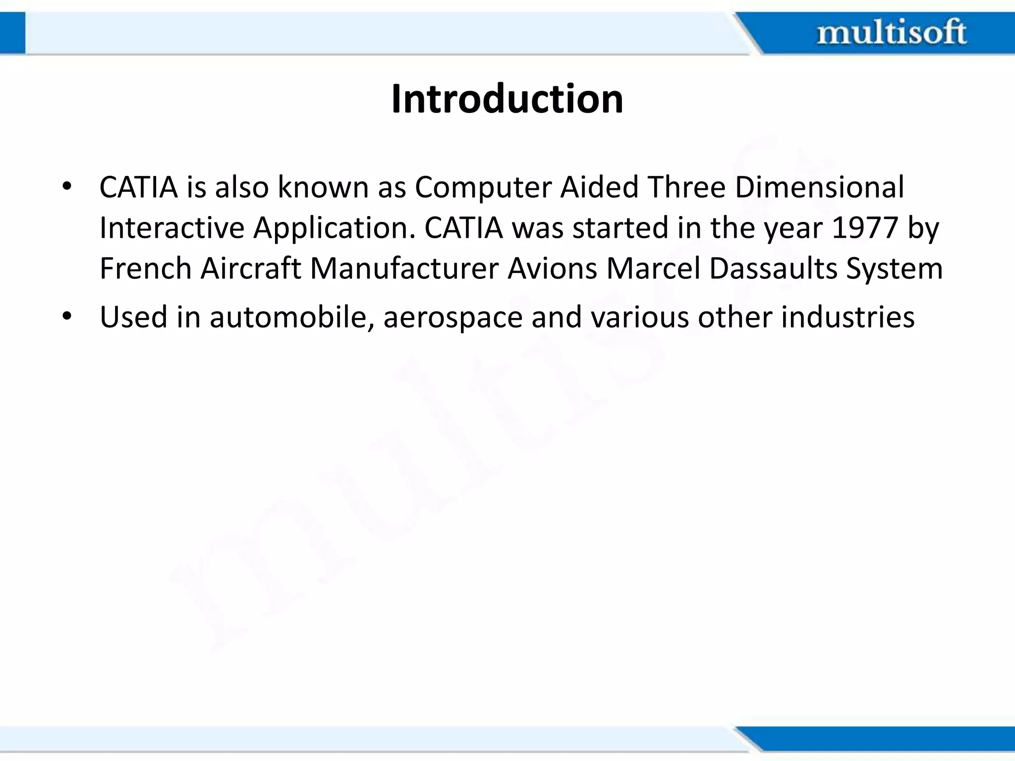 CATIA – Designing and Development | PPTX