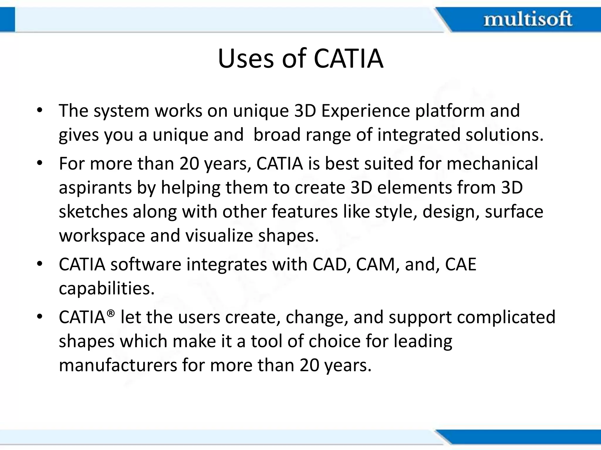 CATIA – Designing and Development | PPTX