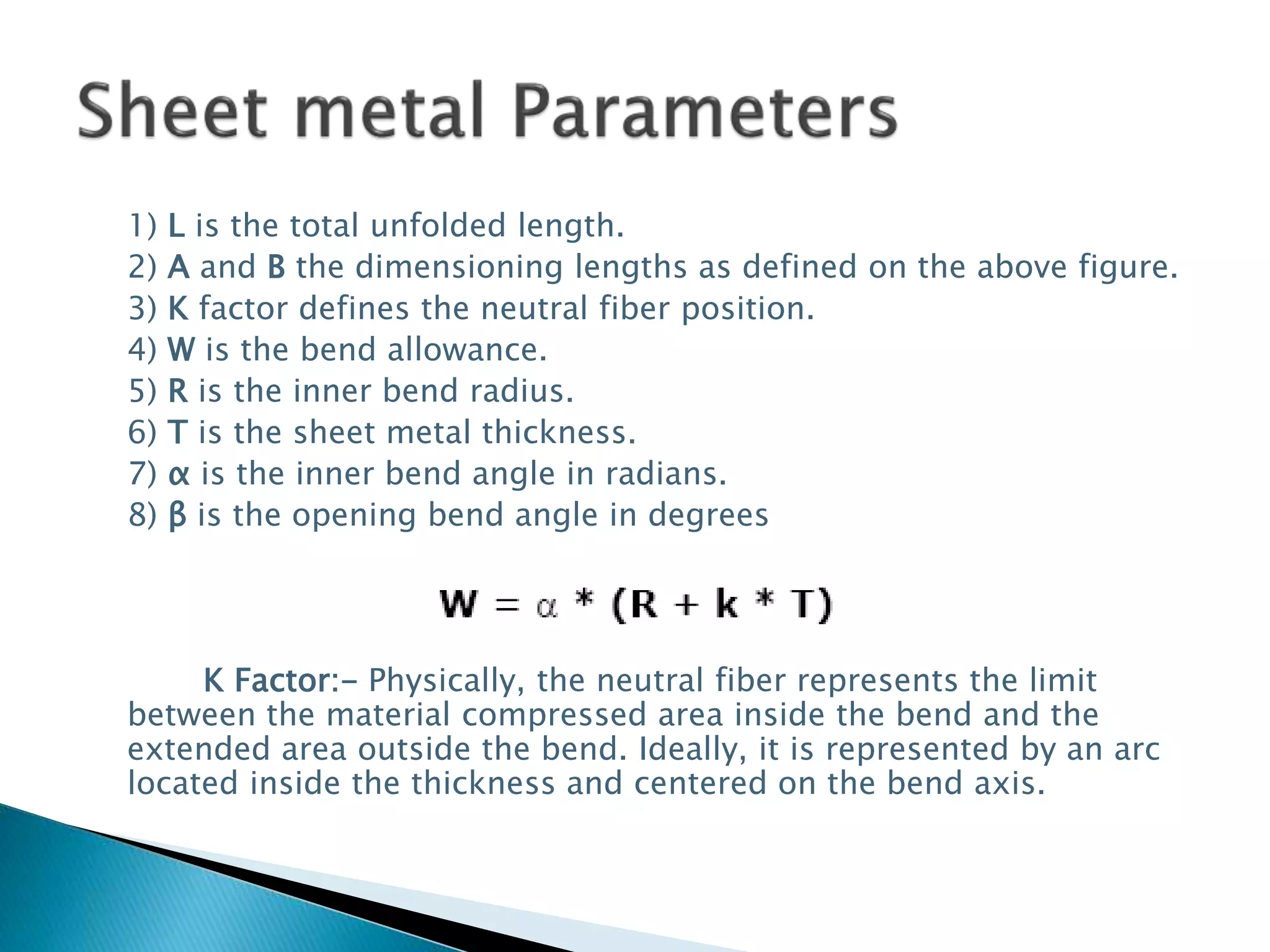 Catia sheetmetal parameters | PPTX