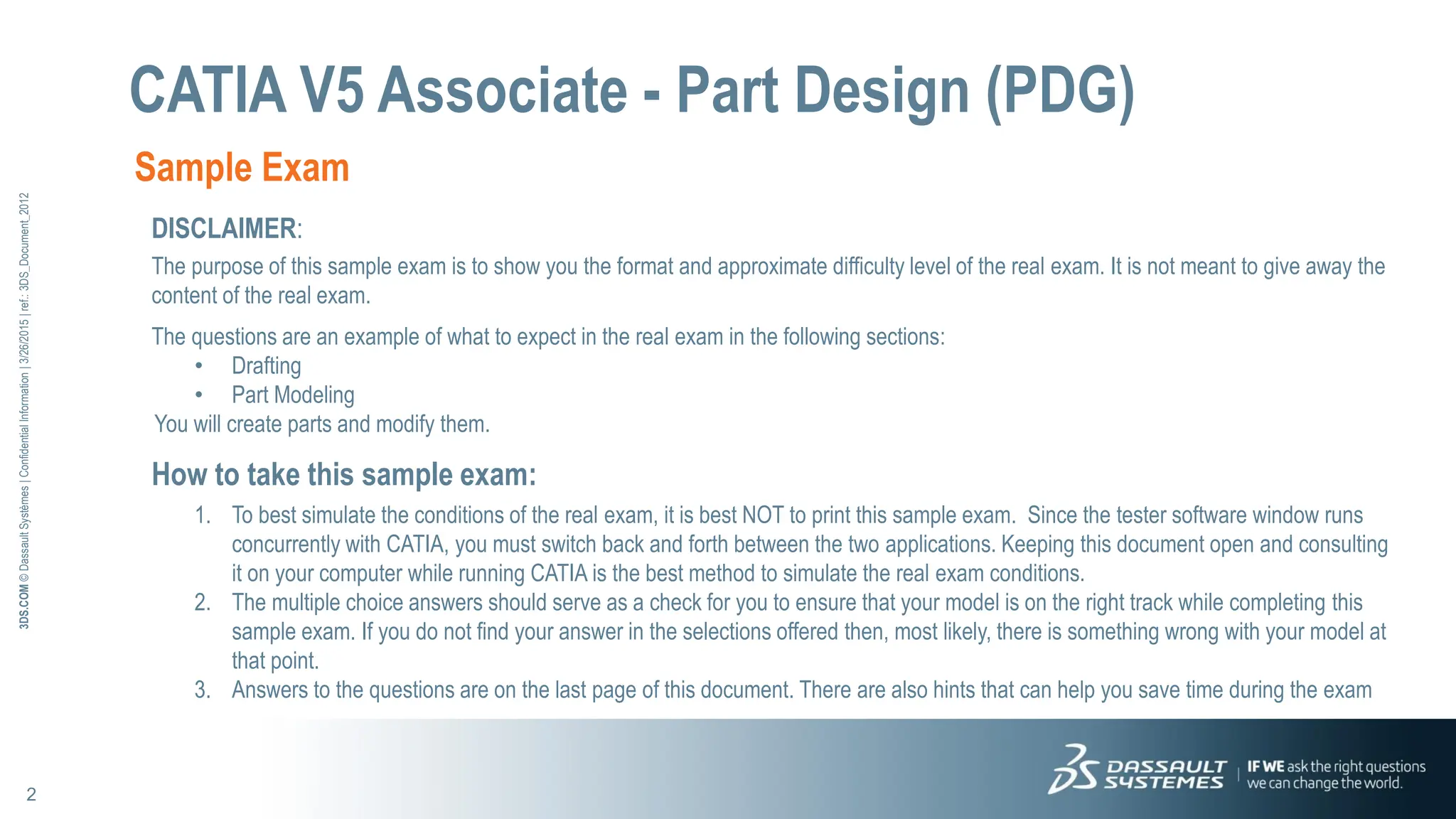 CATIA V5 Associate_Sample Exam-PDG(PART Design) | PDF