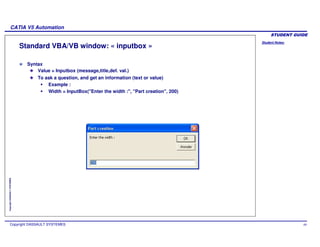 CATIA V5 Automation VB script.........pdf | Operating Systems | Computer Software and Applications