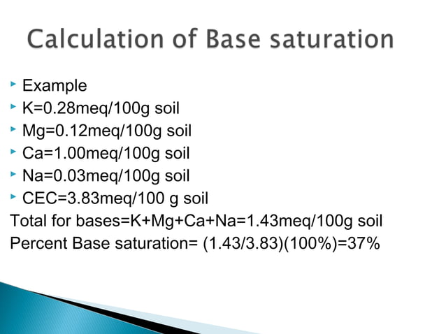 Cation exchange capicity and base saturation | PPT | Geology | Science