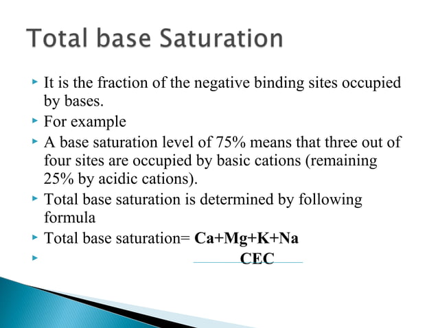 Cation exchange capicity and base saturation | PPT | Geology | Science