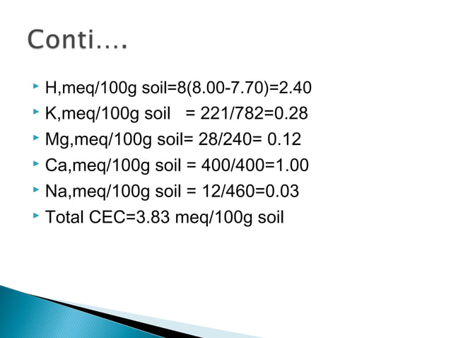 Cation exchange capicity and base saturation | PPT | Geology | Science