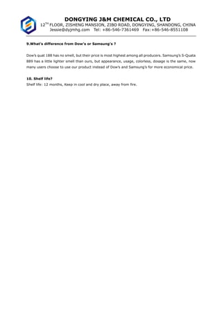 Cationic reagent PTAC 1881 for cationic starch in paper industry | PDF