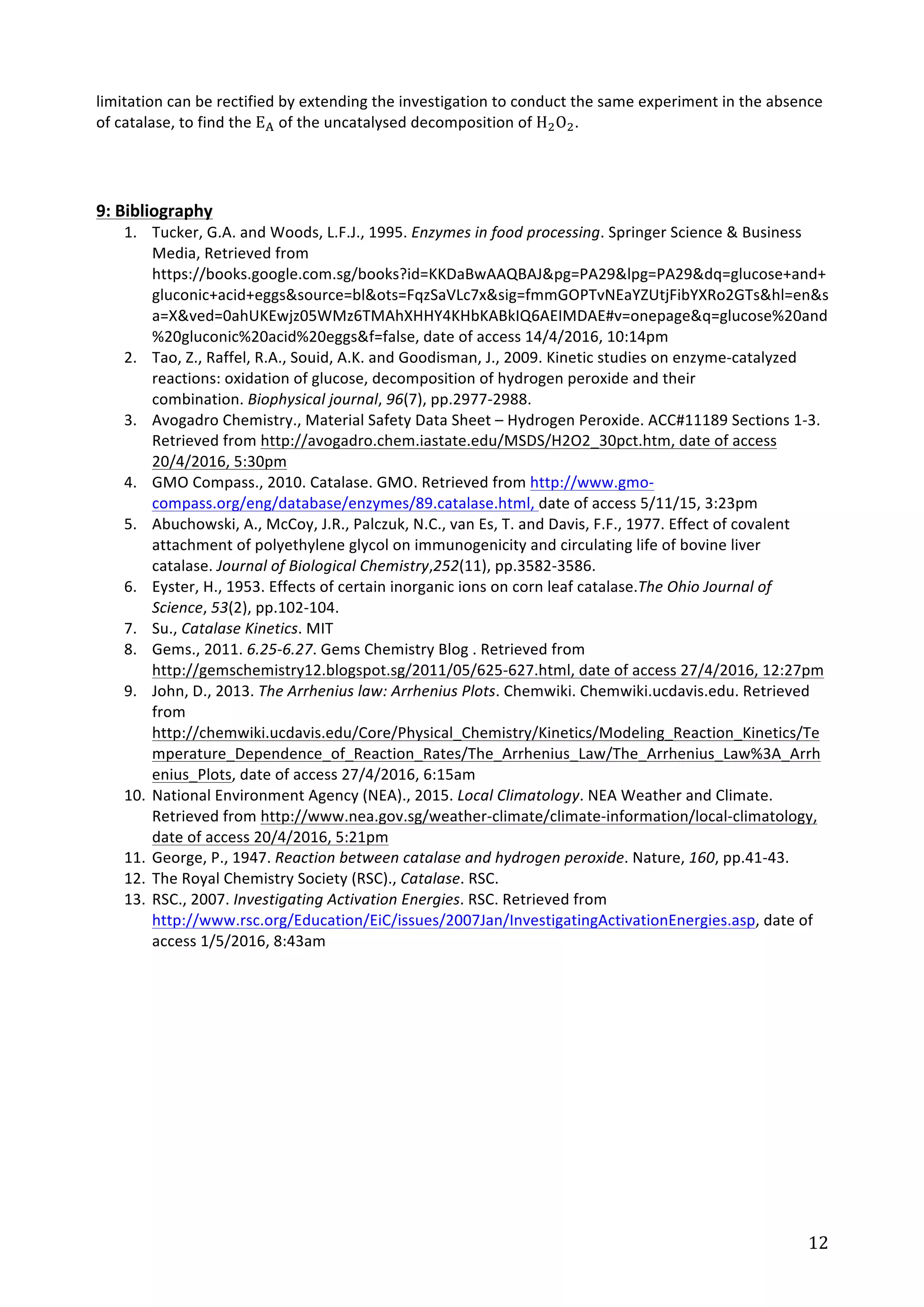 Catlase ia chemistry | PDF