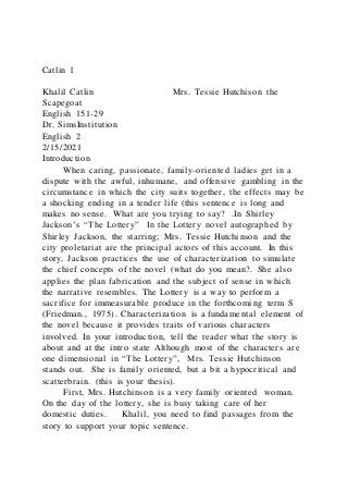 Catlin 1Khalil Catlin Mrs. Tessie H | PDF