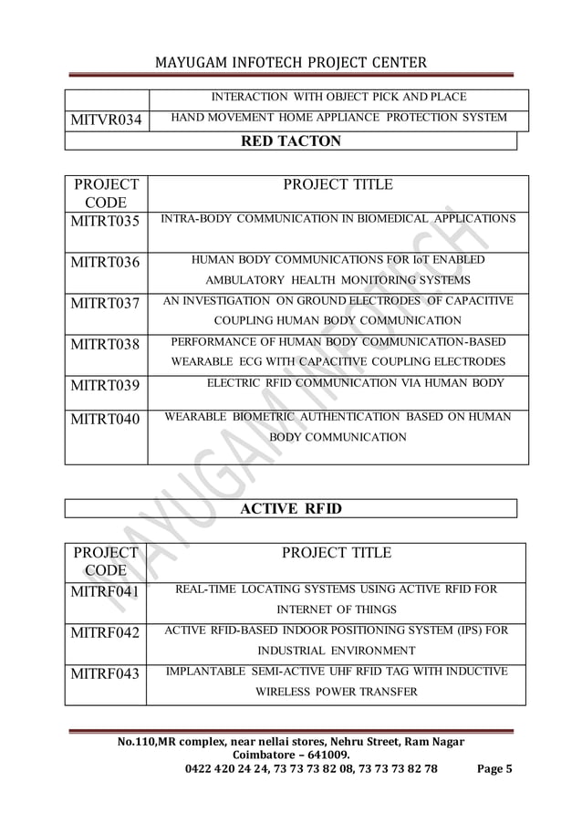 final year project center coimbatore | PDF