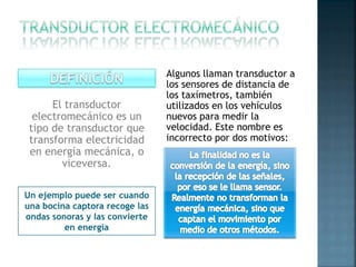 Catálogo de dispositivos transductores y sensores | PPTX