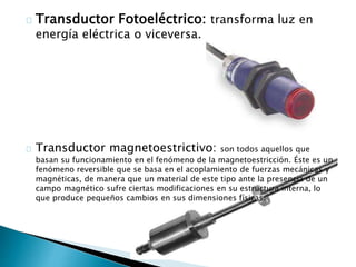 Catálogo de dispositivos transductores y sensores | PPTX