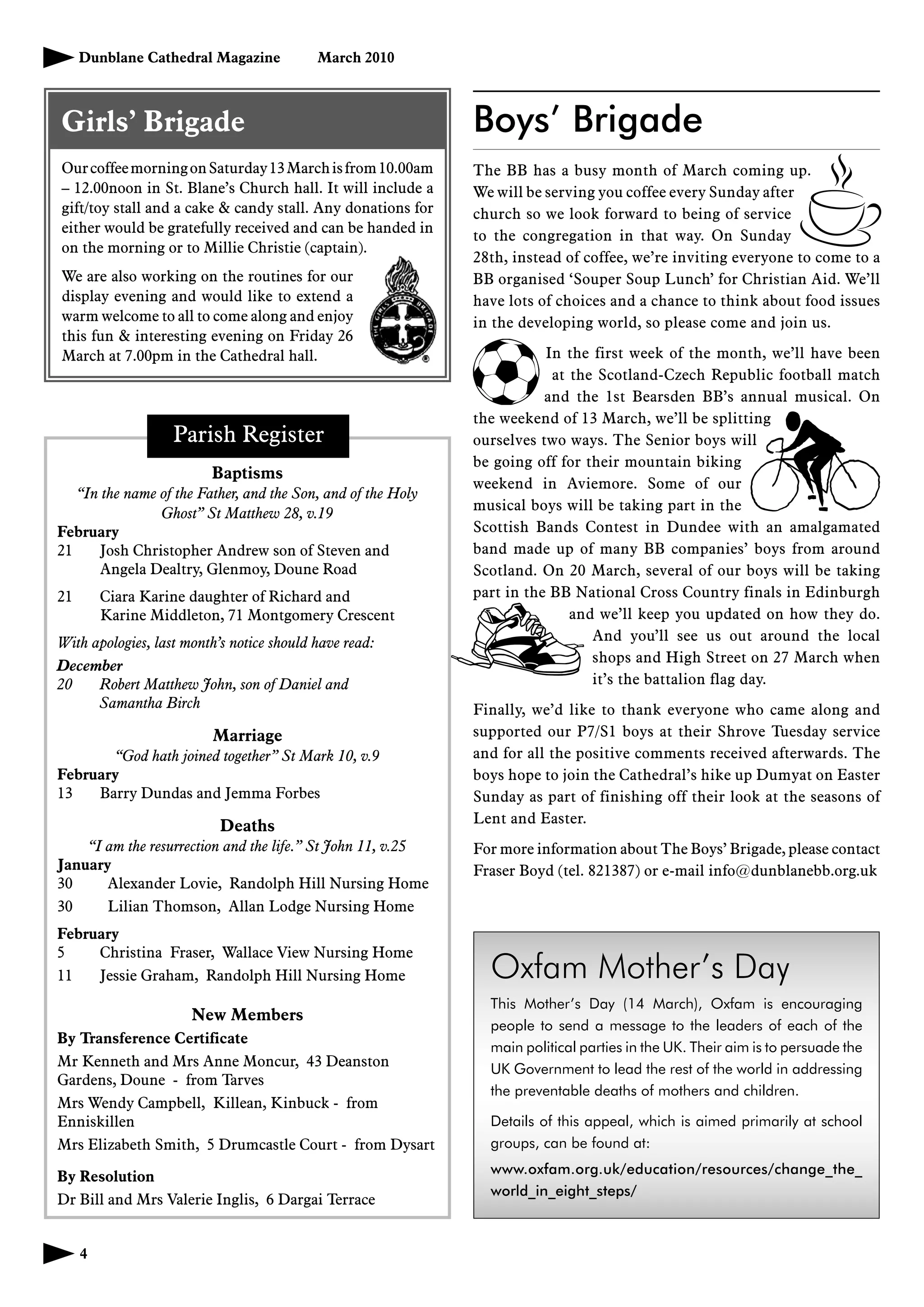 Dunblane Cathedral Magazine March 2010 | PDF
