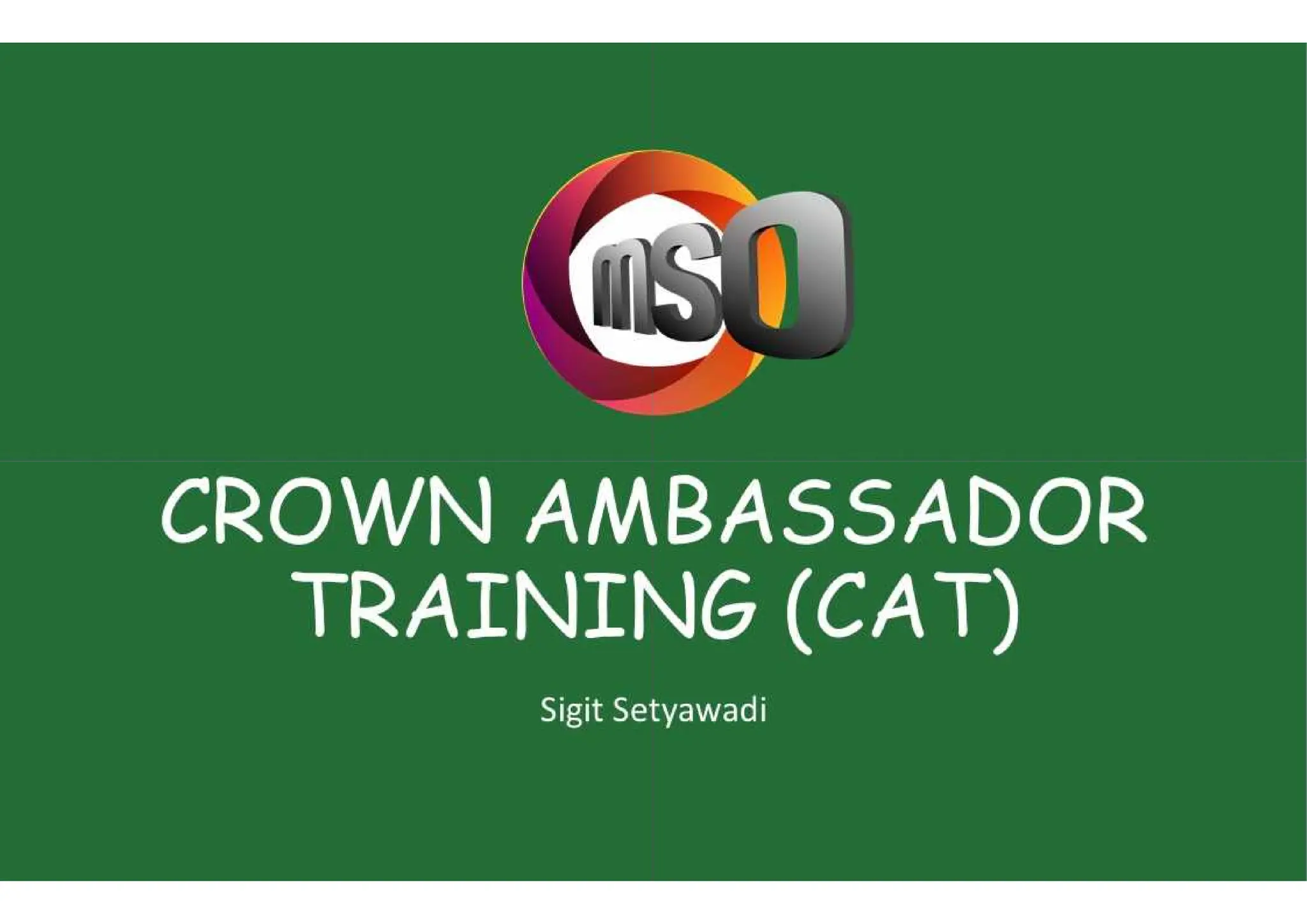 Mekanisme Sukses Otomatis - Crown Ambassador Training (MSO CAT) | PDF
