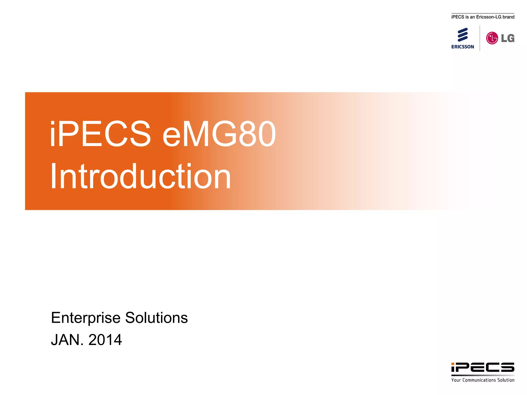 catalog Tổng đài LG-Ericsson IPECS eMG 80 | PPT