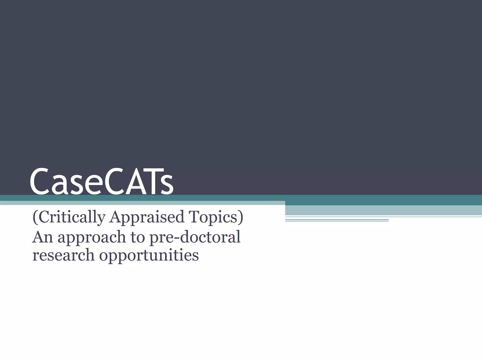 CaseCAT MSRG | PPT