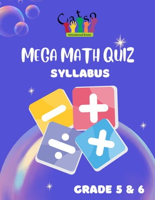 CATSO MATH SYLLABUS GRADE 5-6 for Pakistan Competition | PDF