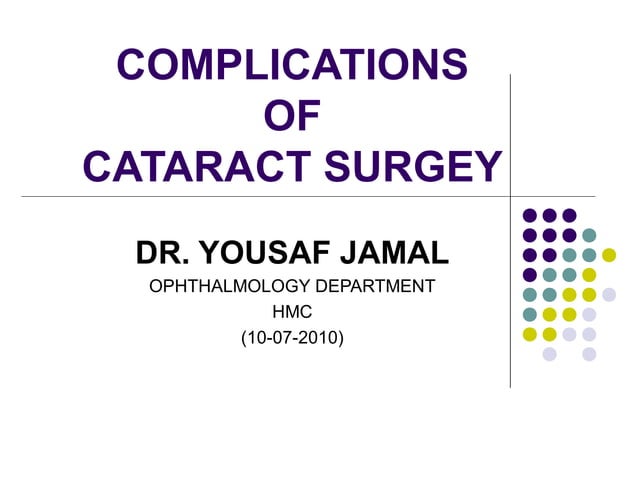 Cataract surgery complications | PPT | Eye and Vision Conditions ...