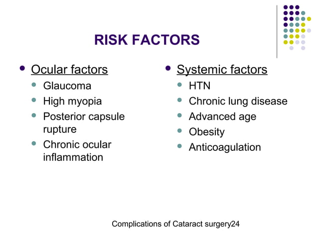 Cataract surgery complications | PPT | Eye and Vision Conditions ...